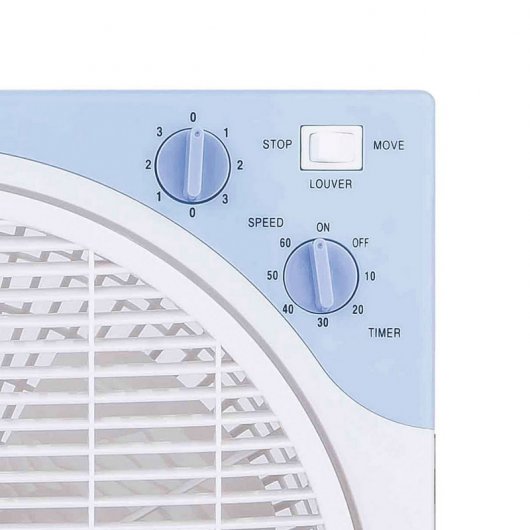 Box Fan Sogo SS-21105 | Ventilador cuadrado azul y blanco